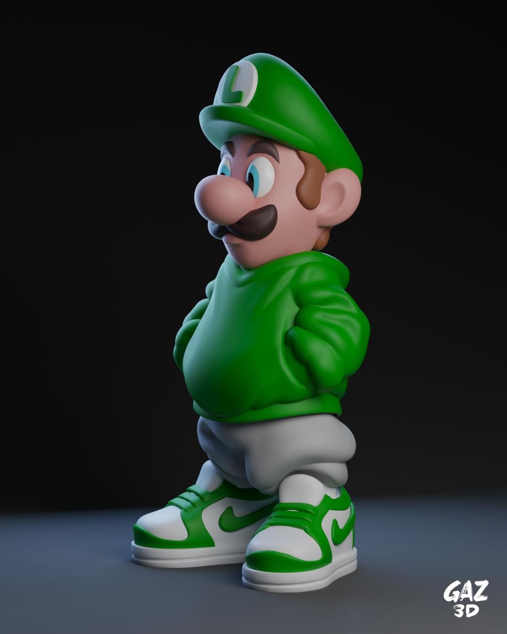Luigi Urban Art Toy STL File for 3D Printing (now Includes Multicolour ...