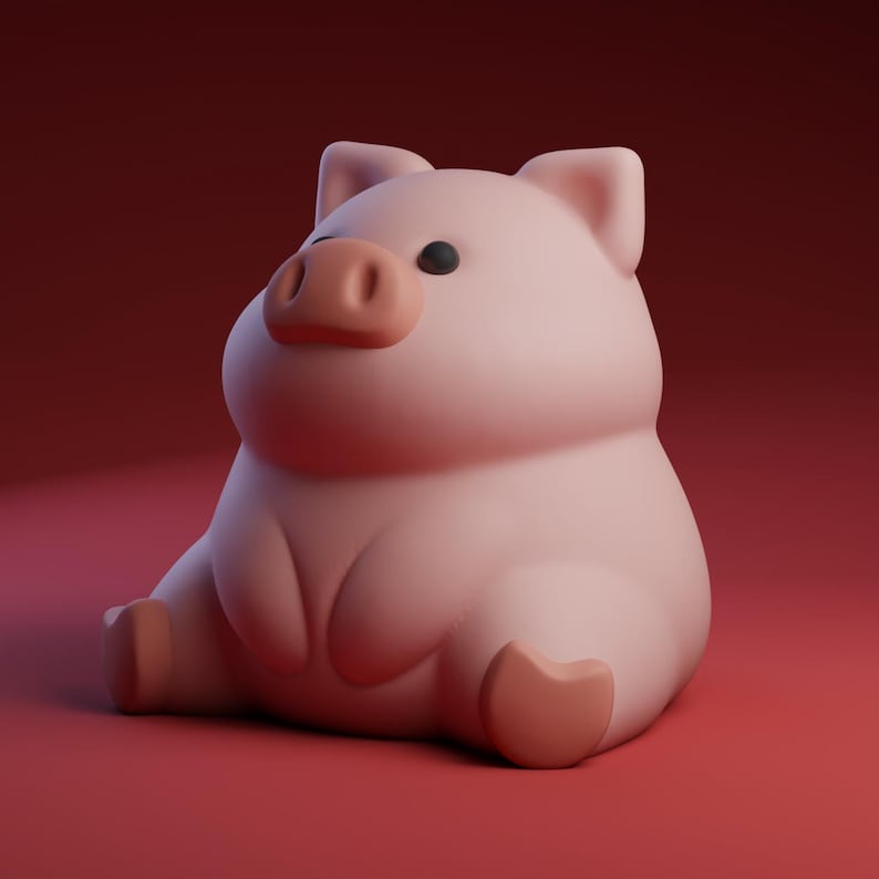 Chonky Pig STL and Color 3MF File for 3D Printing - Etsy