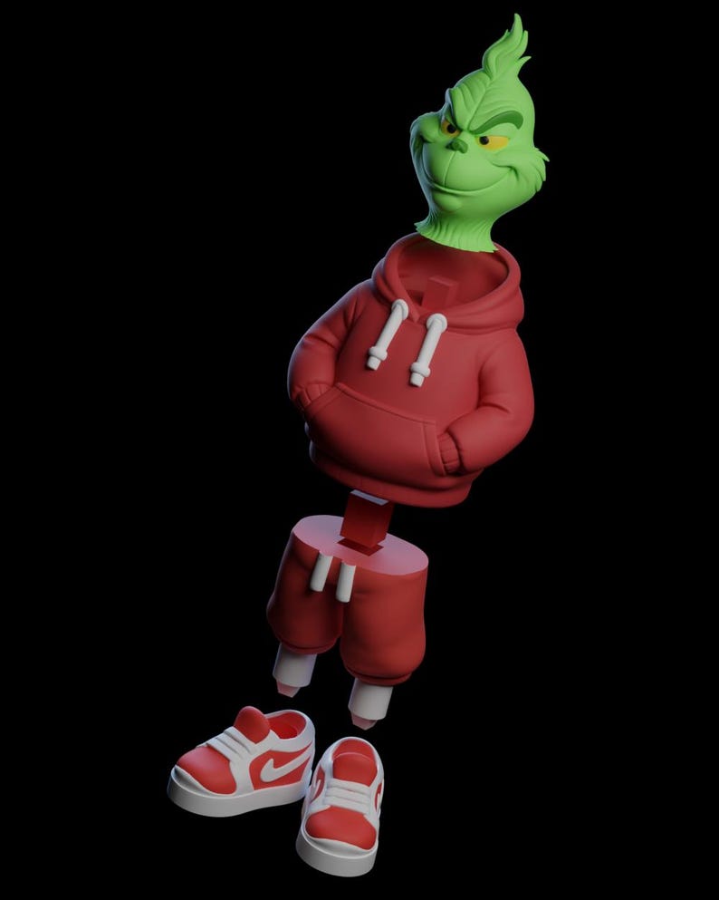 Grinch Urban Art Toy STL and Color 3MF Files for 3D Printing - Etsy