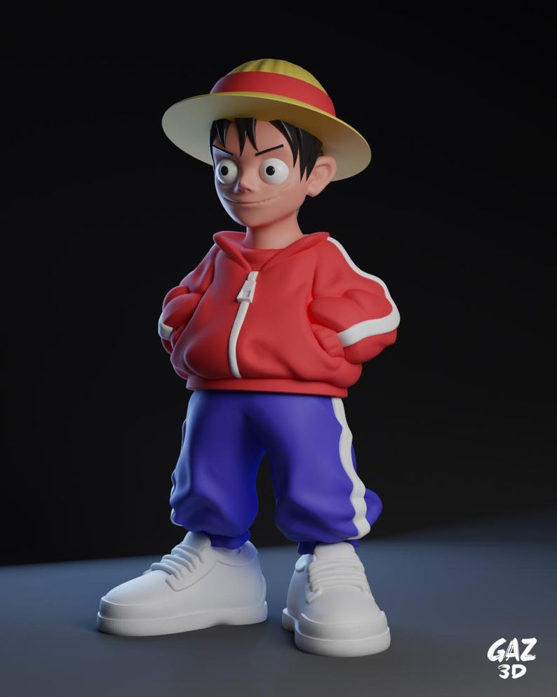 Monkey D. Luffy (one Piece) Urban Art Toy STL File for 3D Printing ...