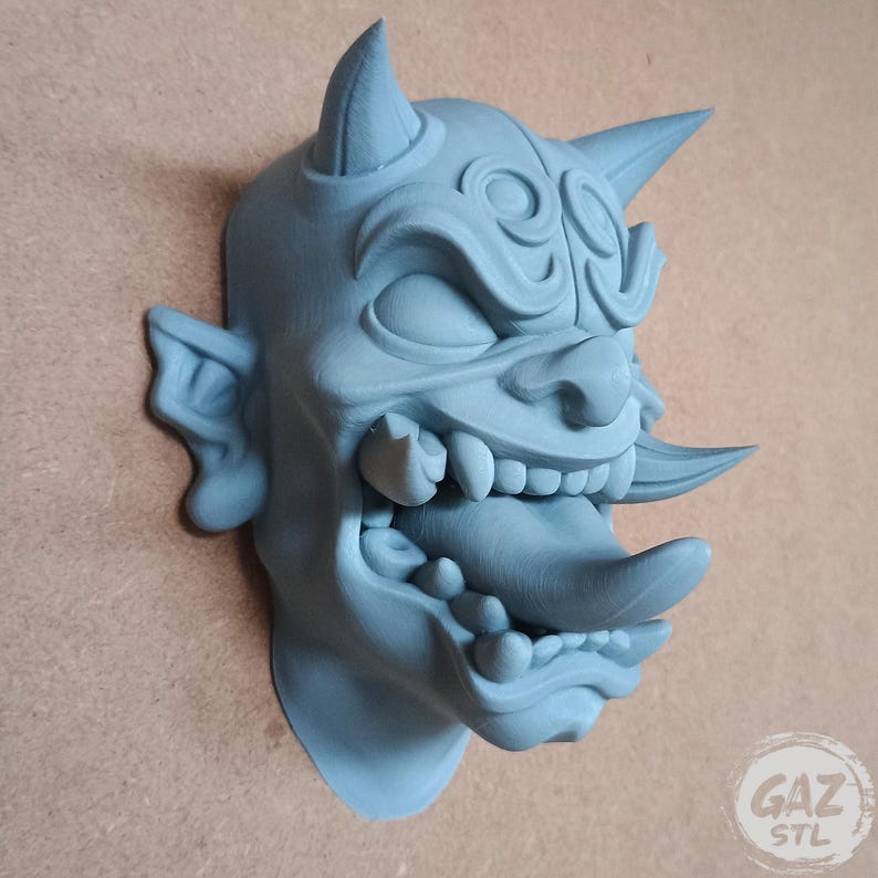 Oni Wall Mask STL File - Etsy