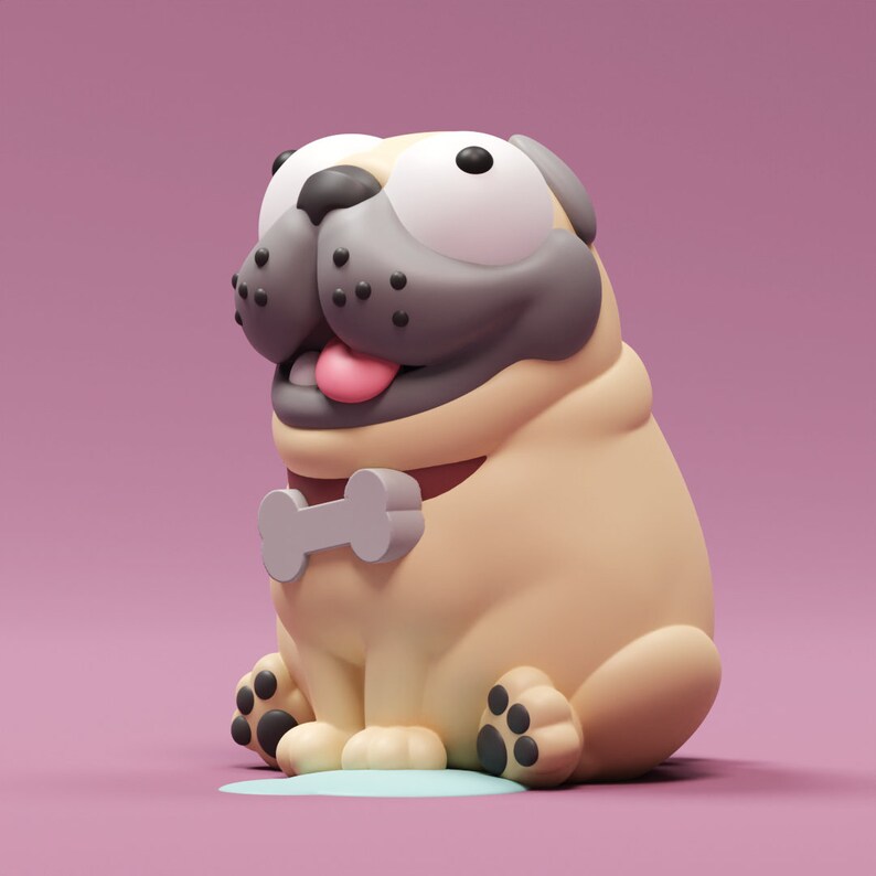 Pug STL File for 3D Printing - Etsy