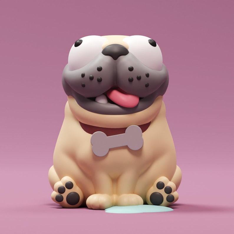 Pug STL File for 3D Printing - Etsy