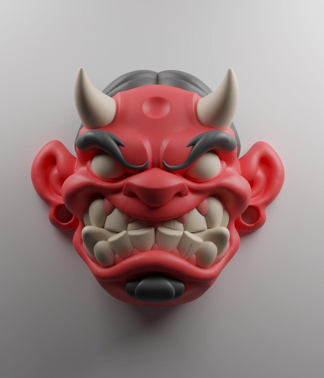 Oni Wall Mask STL File (easy Print, No Supports) - Etsy