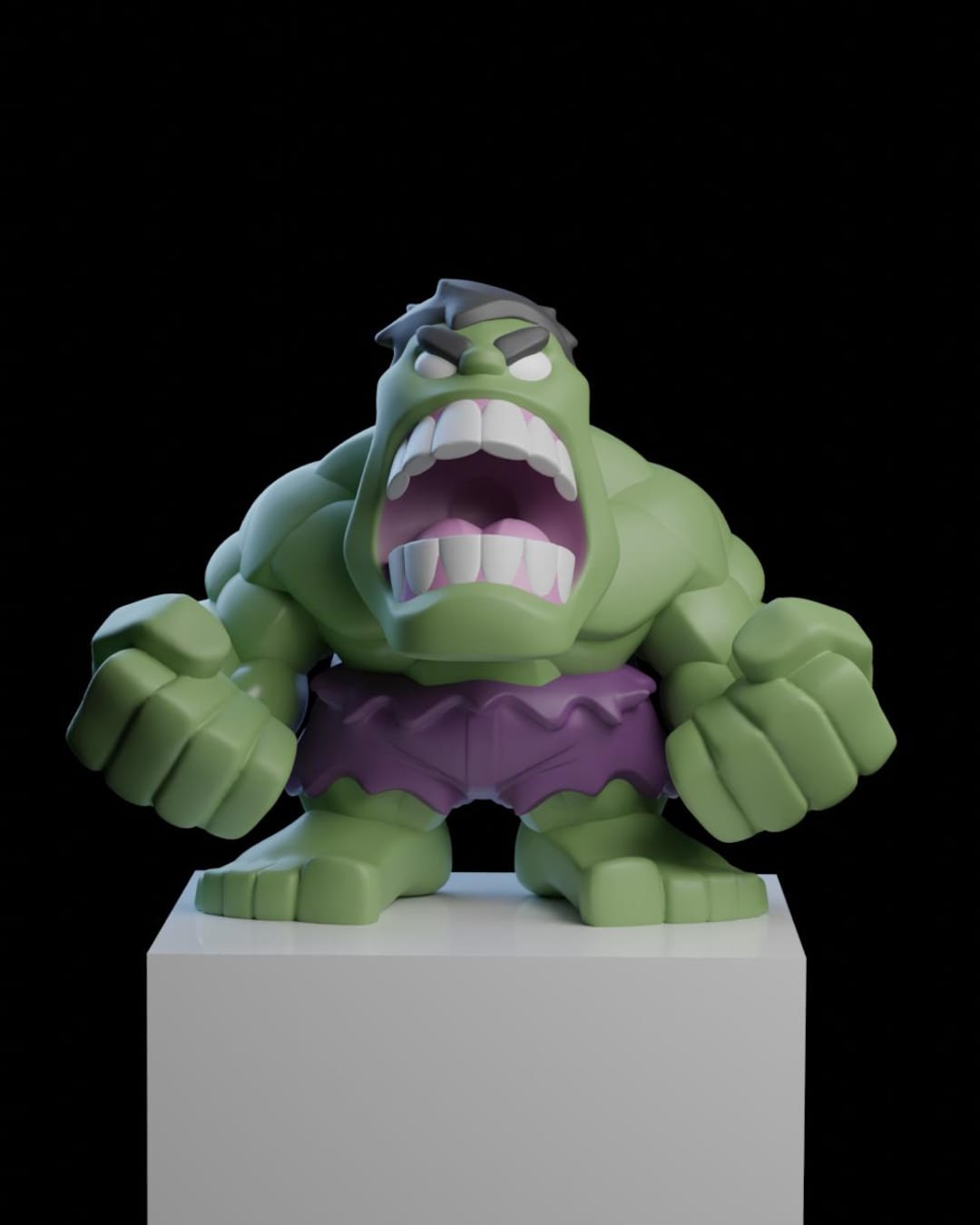 Stylised Hulk STL File for 3D Printing. (now Including Colour 3mf Files ...