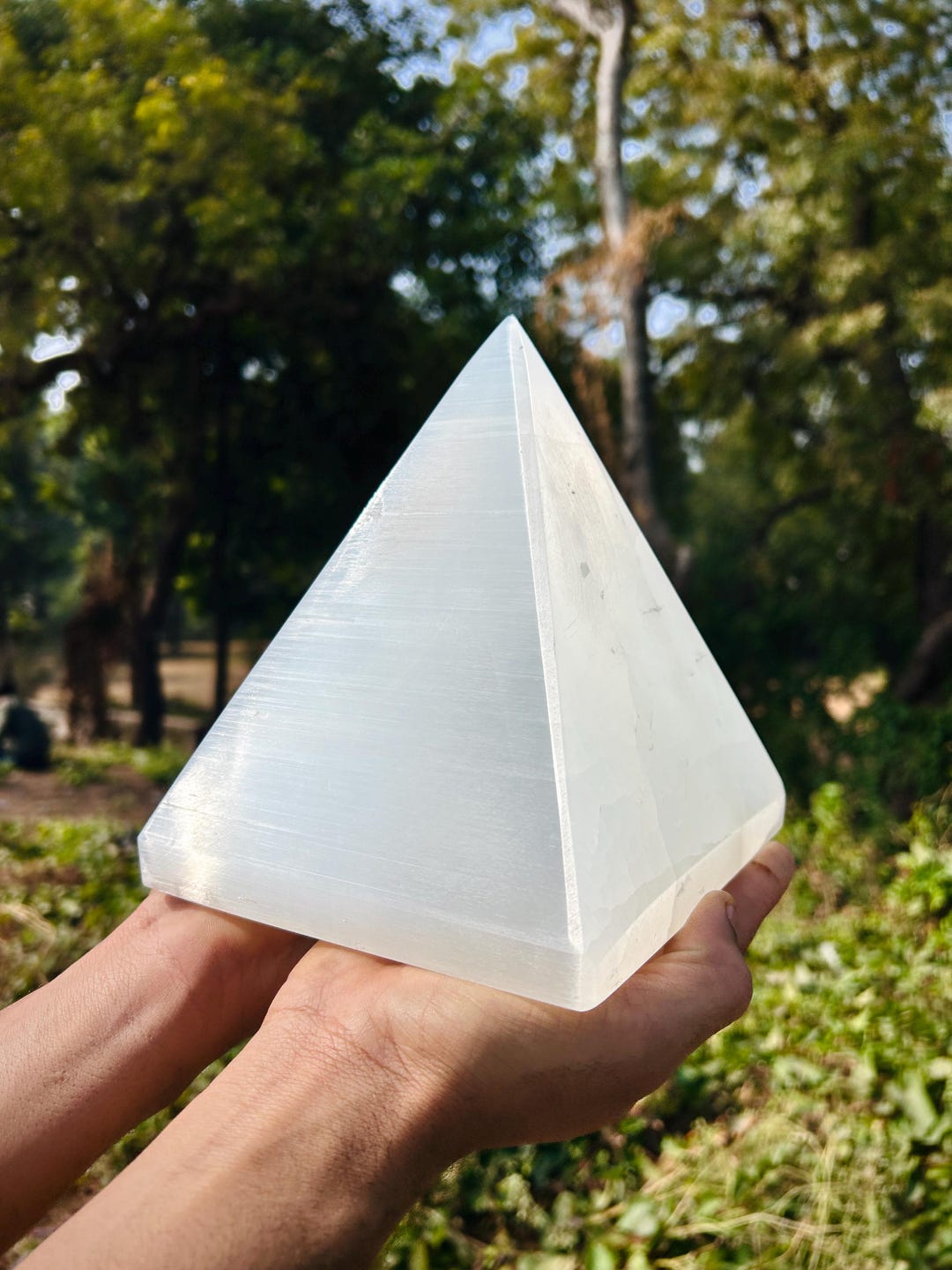7” Huge White Selenite Pyramid, Pyraid for Meditation & Energy ...