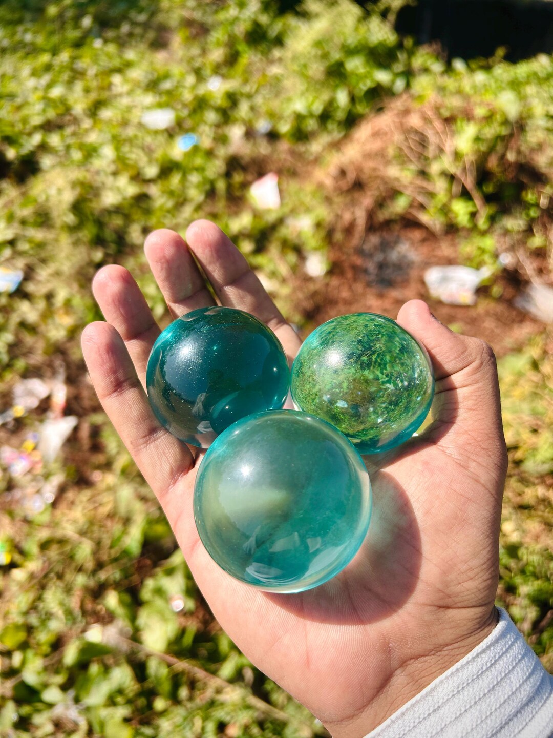 Aqua Blue Obsidian Sphere, Crystal Ball Healing Stone, Protection ...