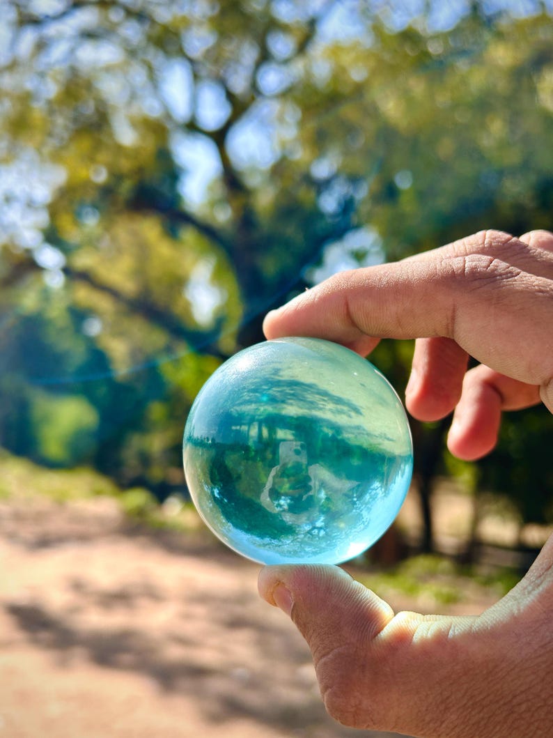 Aqua Blue Obsidian Sphere, Crystal Ball Healing Stone, Protection ...