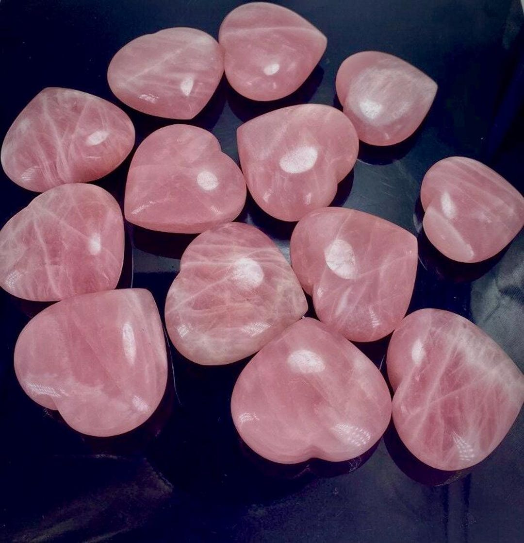 Bulk Rose Quartz Heart Stone | Rose Quartz Crystal Heart Shaped ...