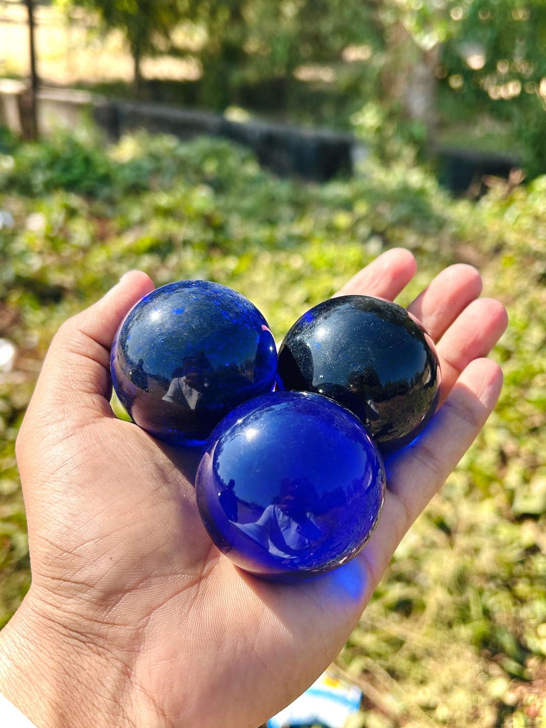 50mm Indigo Obsidian Sphere, Blue Obsidian Crystal Ball, Healing ...