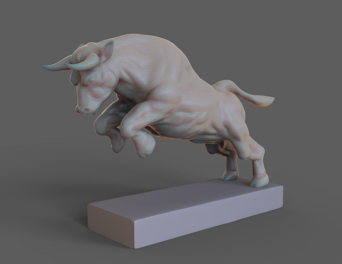 Modelo de impresión 3D de toro enojado - Etsy España