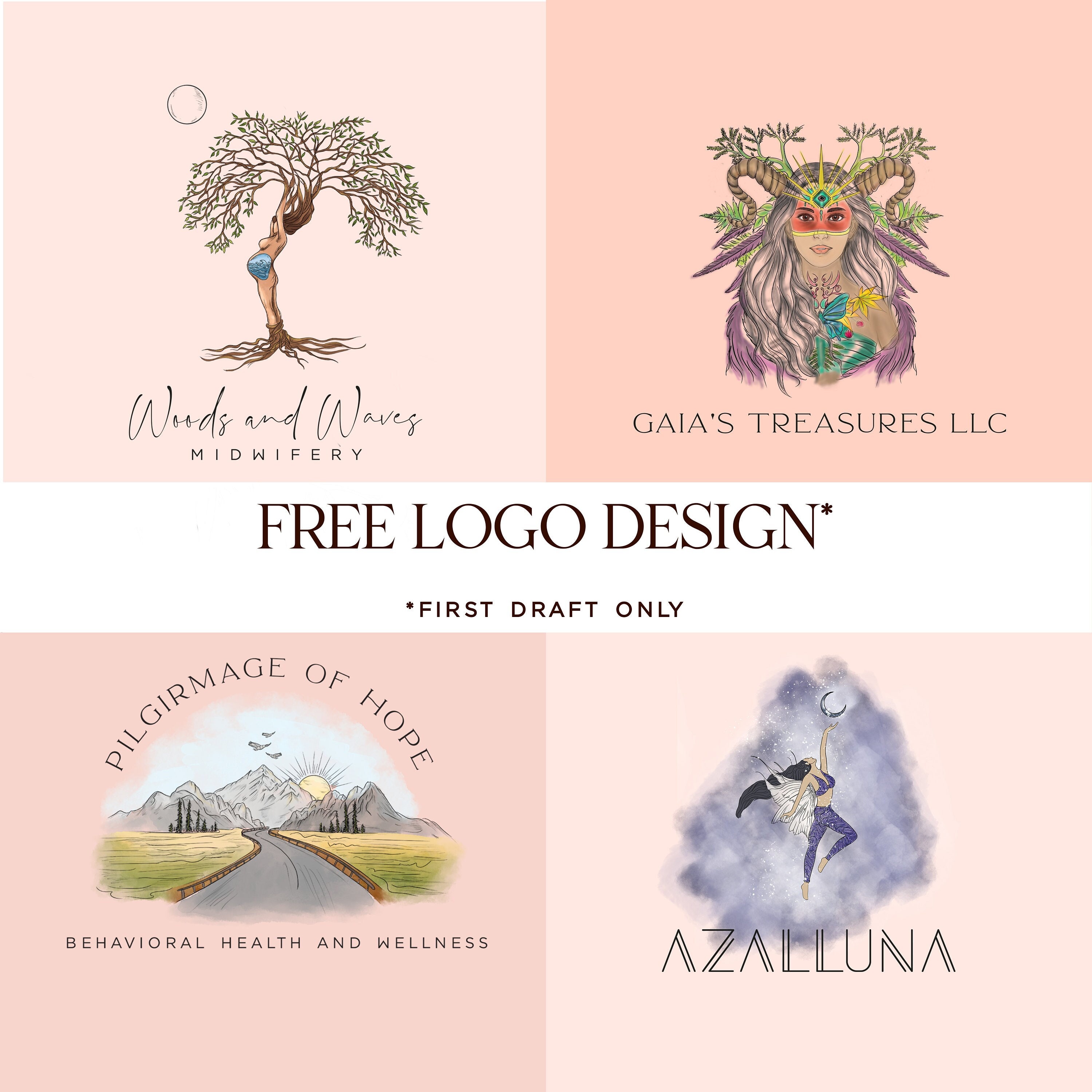 Free Logo Design first Draft, Custom Hand Drawn Logo Design, Business ...