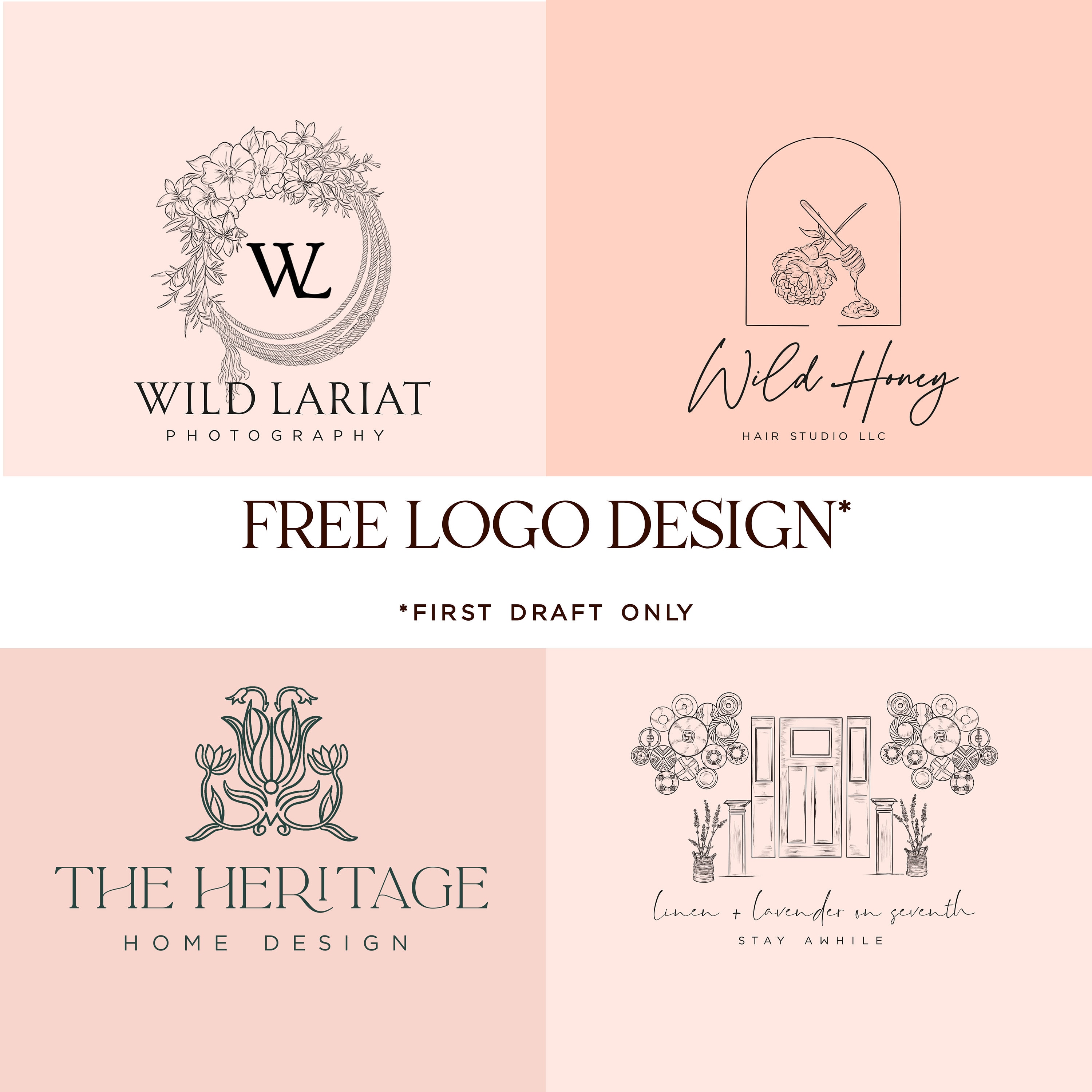 Free Logo Design first Draft, Custom Hand Drawn Logo Design, Business ...