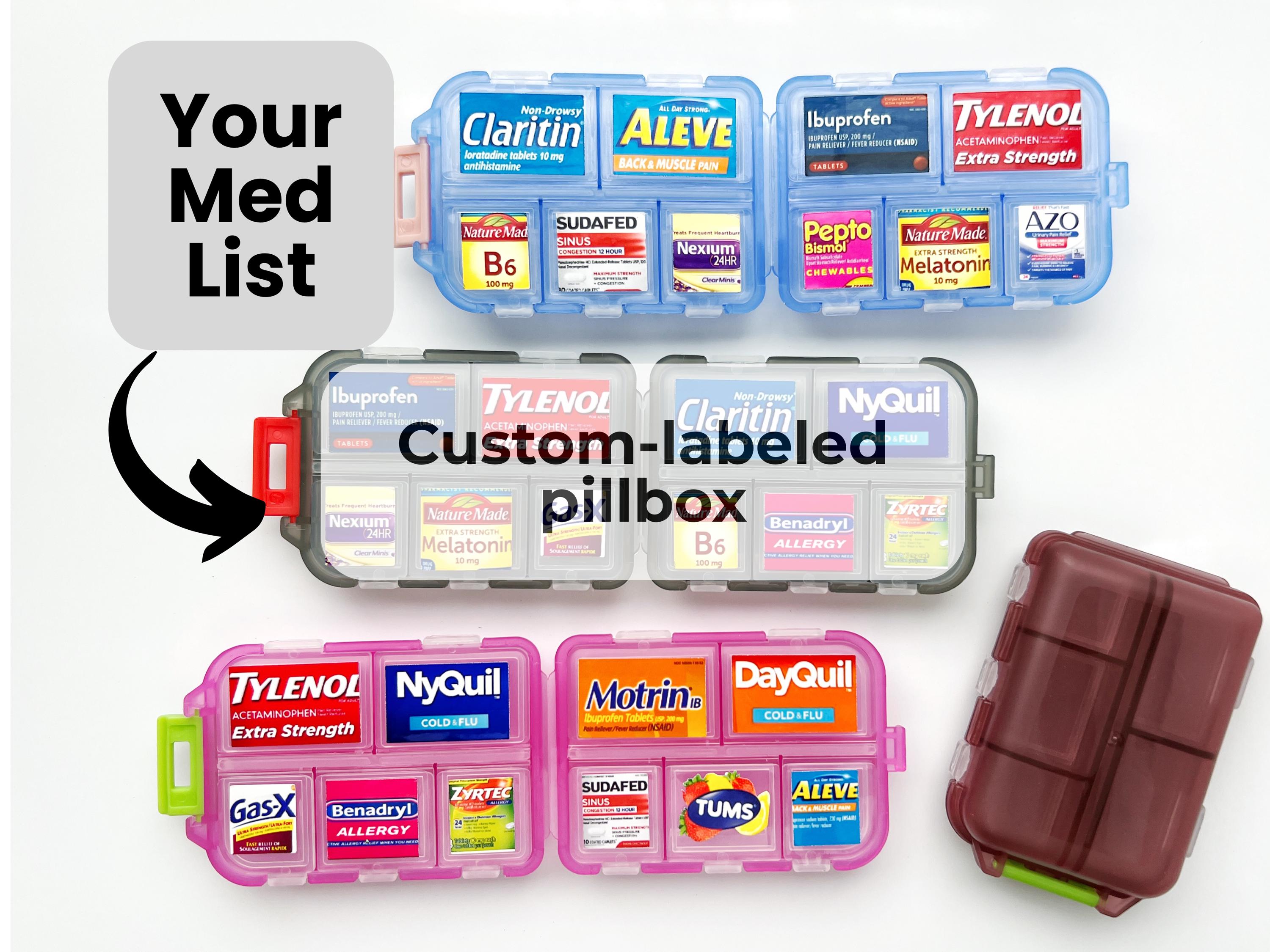 Personalized Travel Pill Organizer: Custom Waterproof Med Labels - Etsy