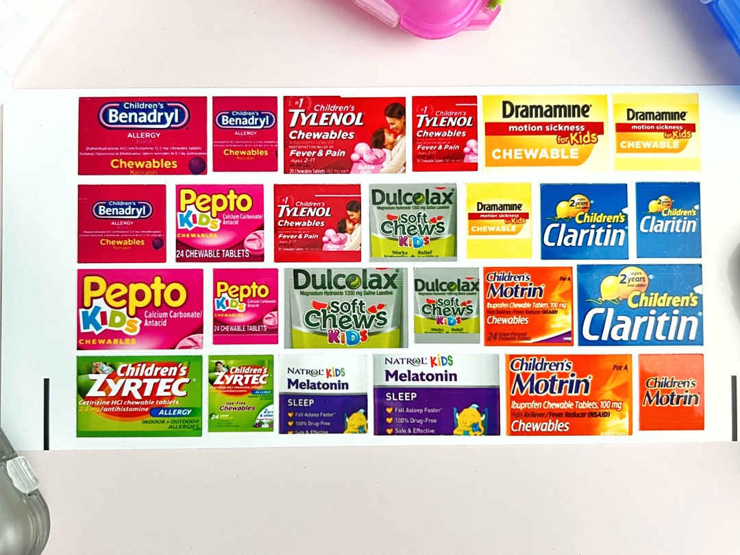 Children's Medicine Labels: Pill Box Organizer Stickers - Etsy