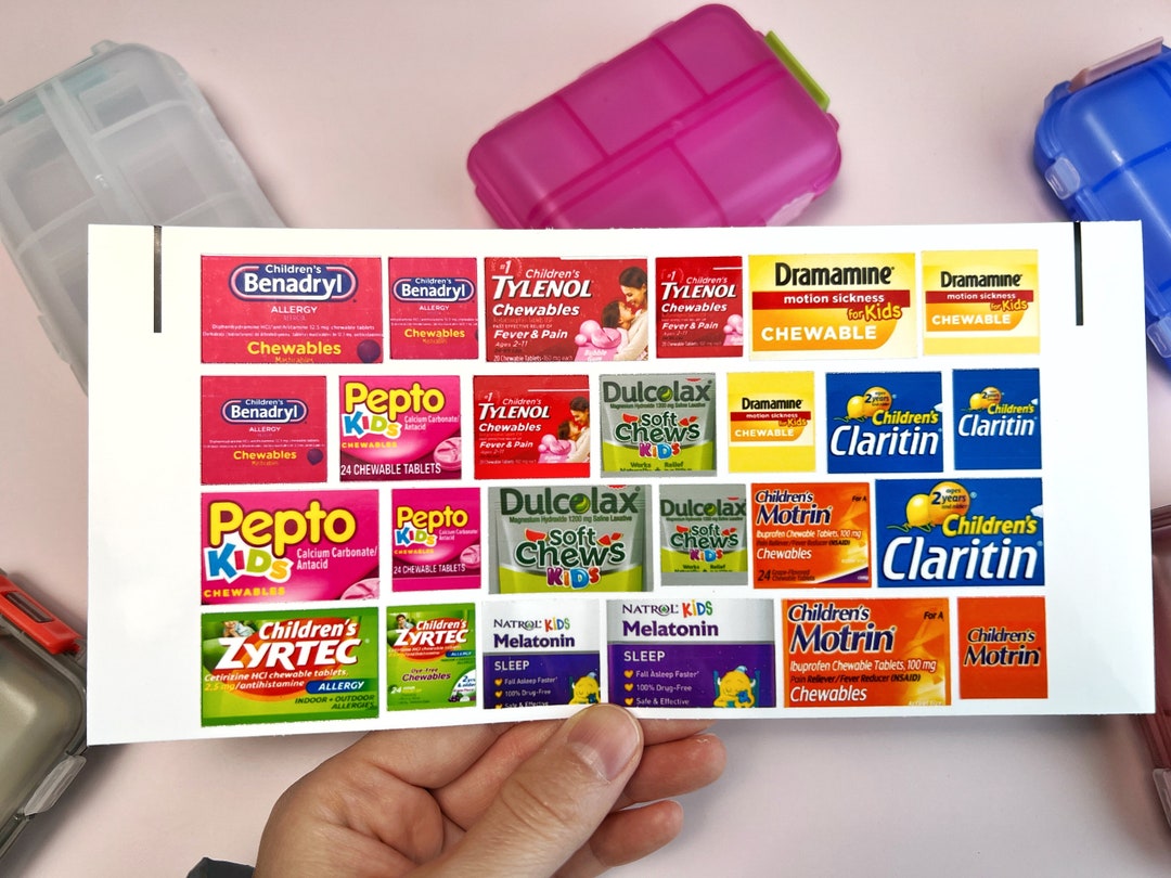 Children's Medicine Labels: Waterproof Pill Box Stickers - Etsy