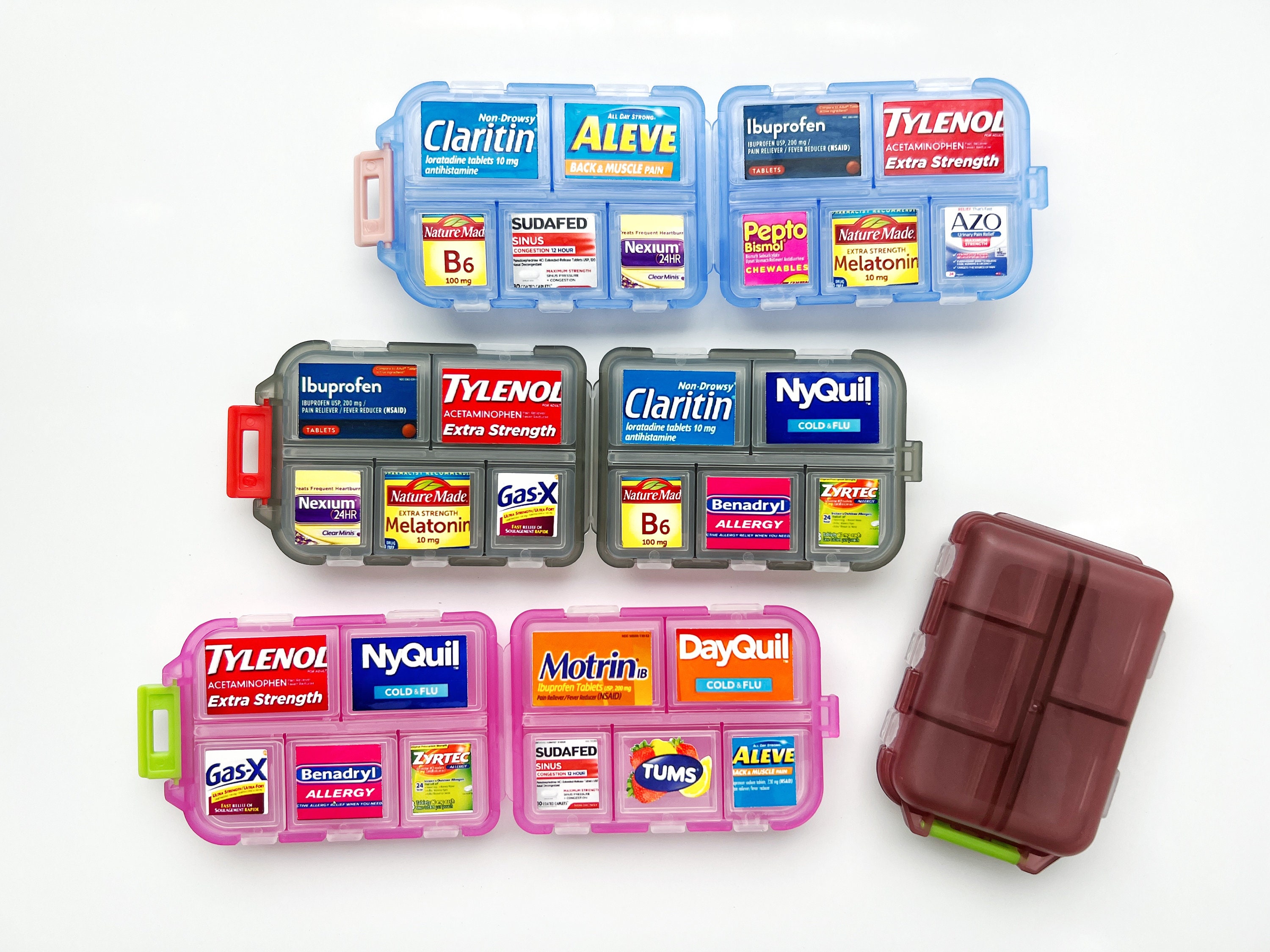 Custom Made Pocket Pharmacy Pill Case With Waterproof Labels Travel ...