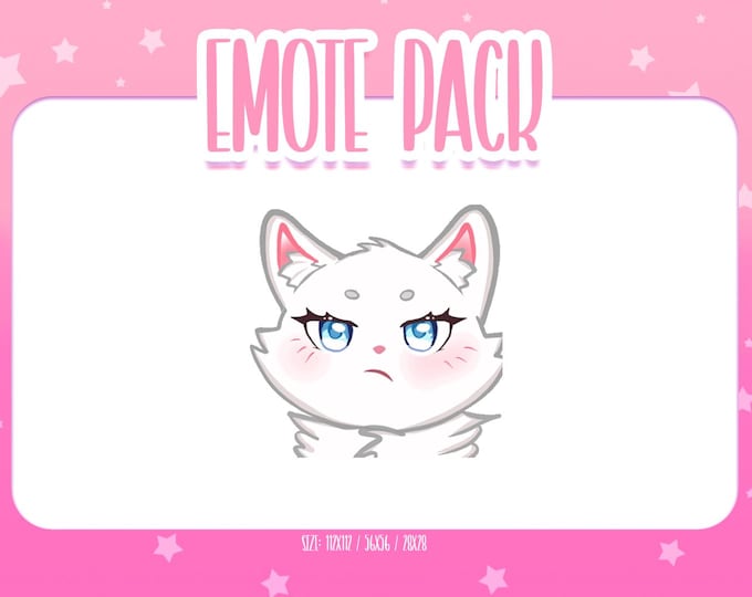 Animated Emote Chibi White Cat is Confused Showed by A Loading Sign ...