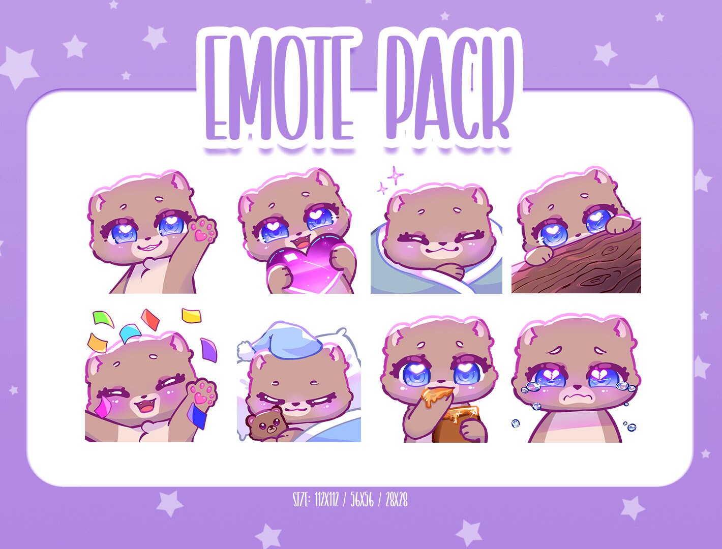 Chibi Bear Emotes Set Cute Bear Twitch Emotes Cute And Etsy