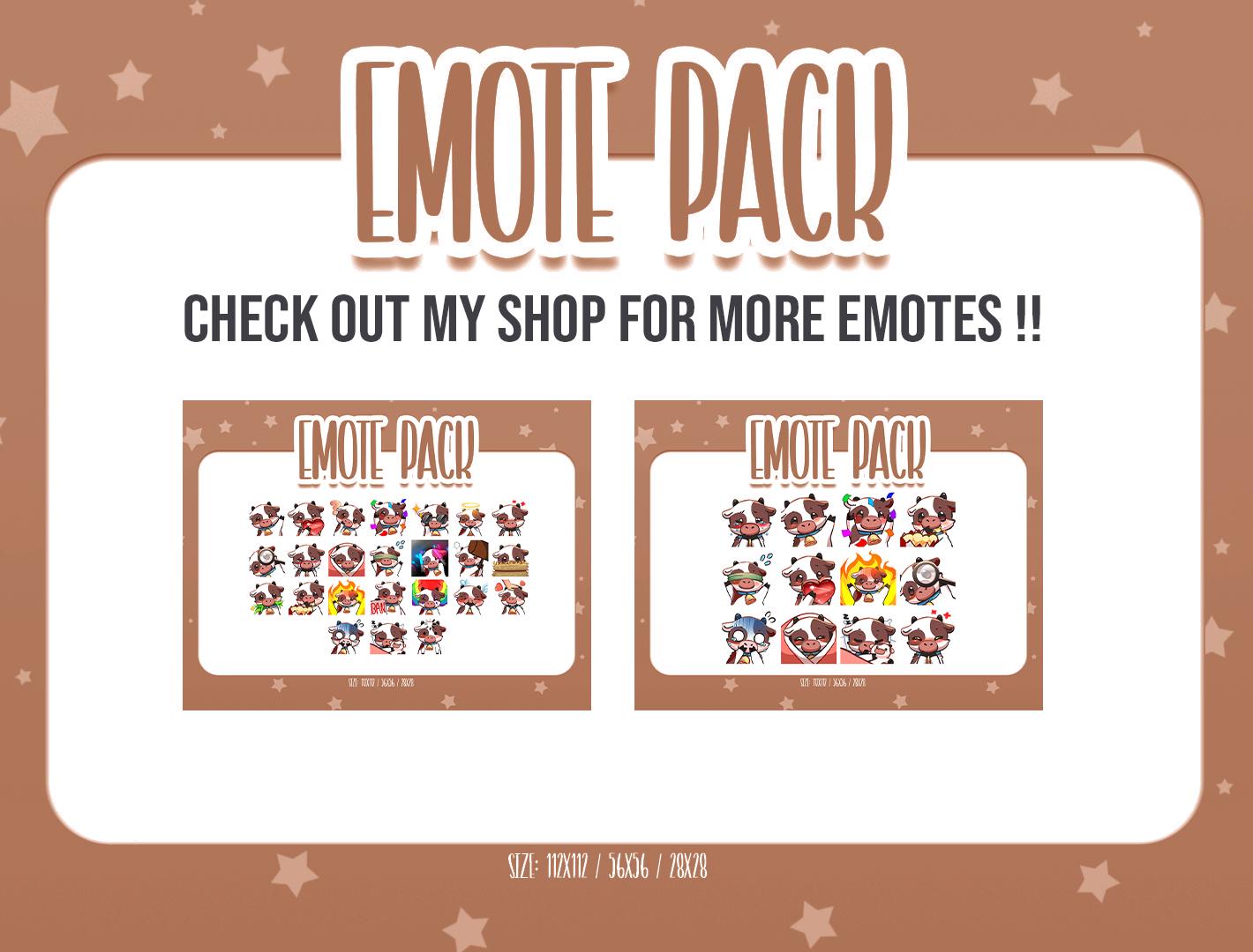 Cute Brown Cow Emote Set 2, Chibi Cow Twitch Emotes, Cute and Kawaii ...