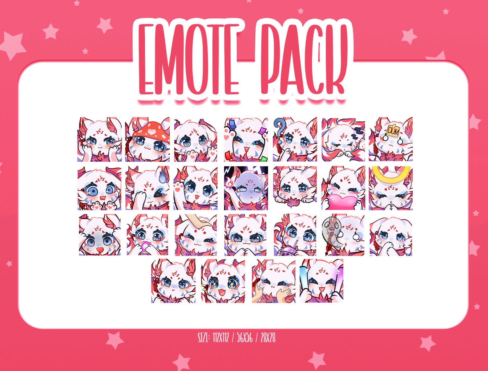 Cute Kitsune Bundle Pack - 25 Emote, Cute Kitsune Twitch Emotes, Cute ...