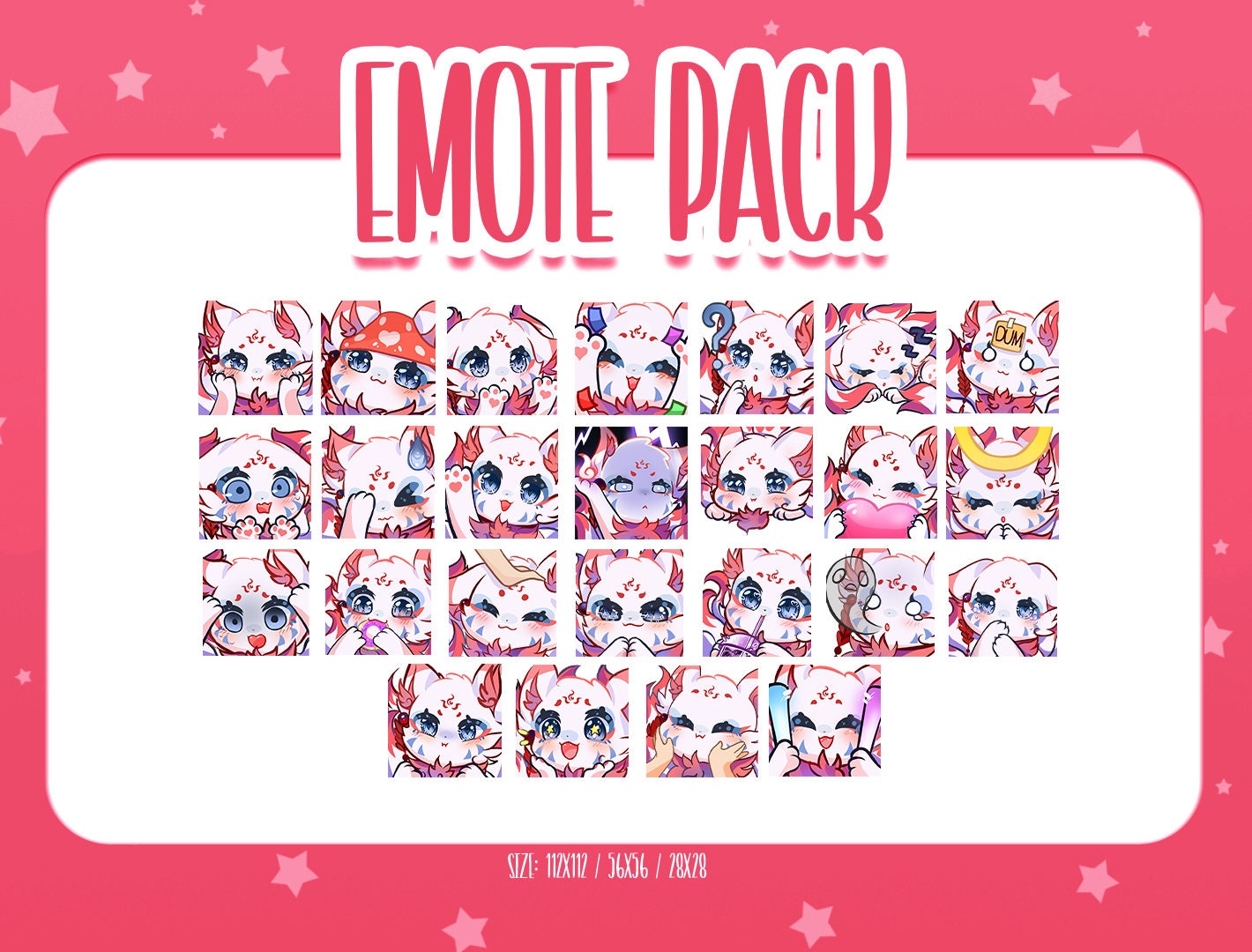 Cute Kitsune Bundle Pack - 25 Emote, Cute Kitsune Twitch Emotes, Cute ...