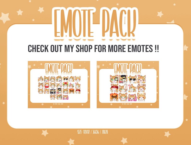 Cute Orange Cat Emote Set 1, Chibi Cat Twitch Emotes, Cute and Kawaii ...