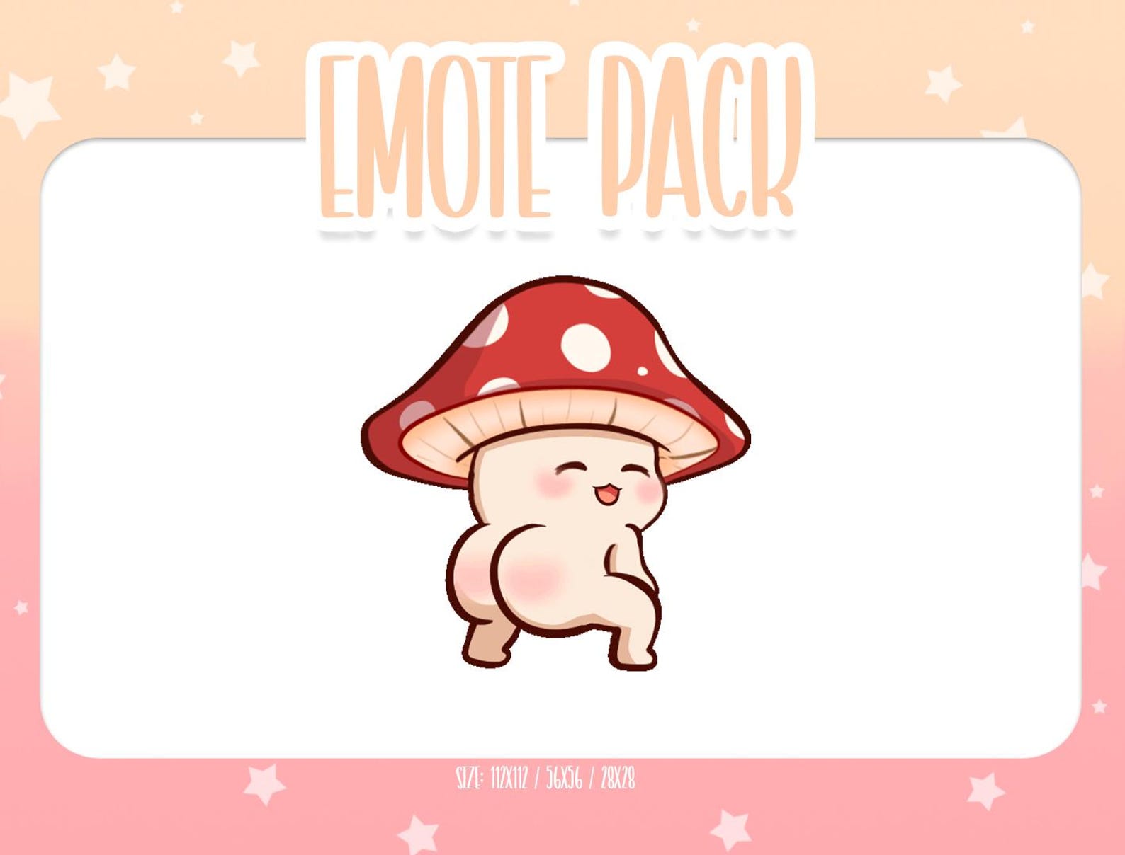 Animated Mushroom Emote 14, Animated Mushroom Twitch Emotes, Cute and ...