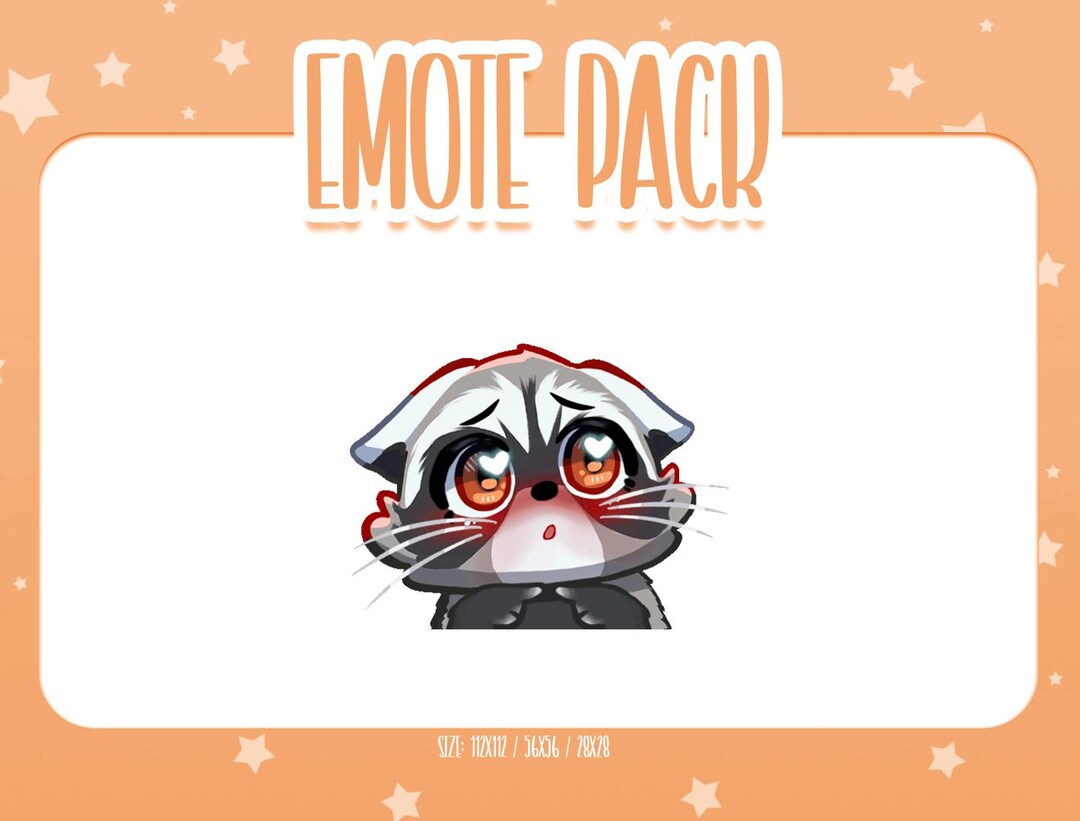 Animated Raccoon Shy Emote 1, Animated Raccoon Twitch Emotes, Cute and ...