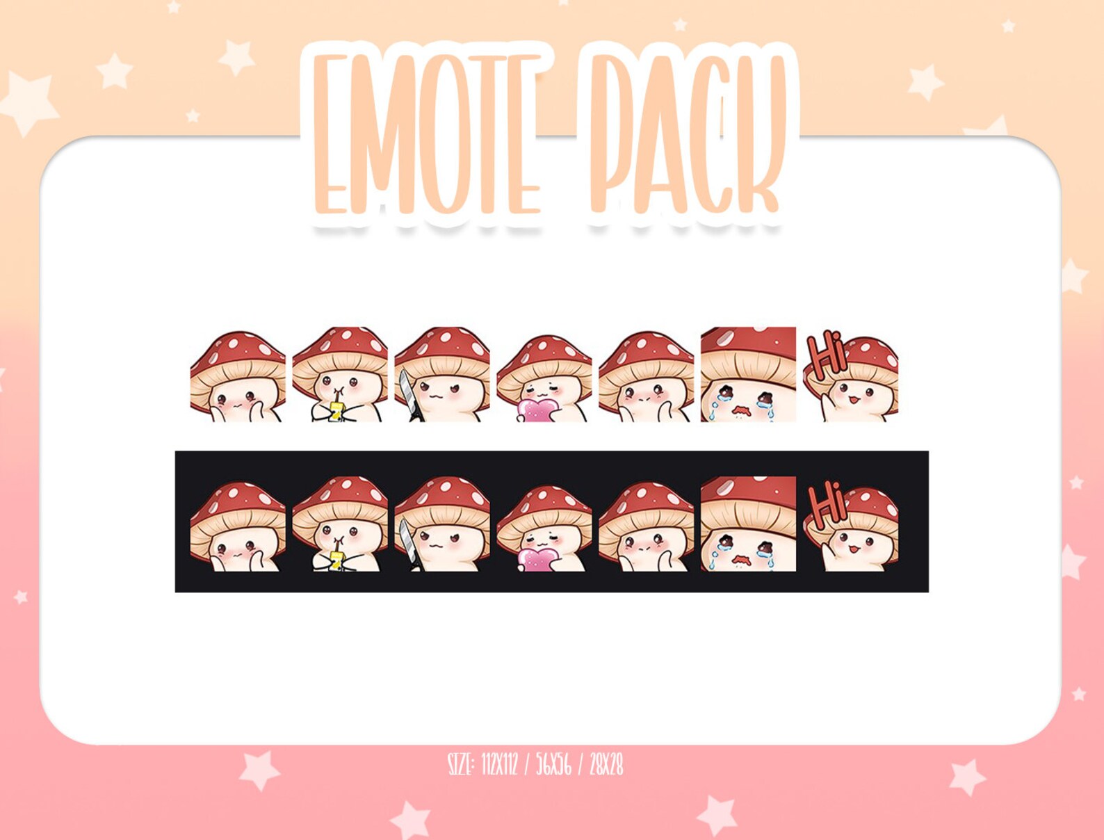 Chibi Mushroom Emotes Set, Cute Mushroom Twitch Emotes, Cute and Kawaii ...