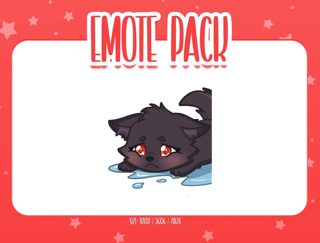 Animated Black Wolf Cry Emote 4, Animated Wolf Twitch Emotes, Cute and ...