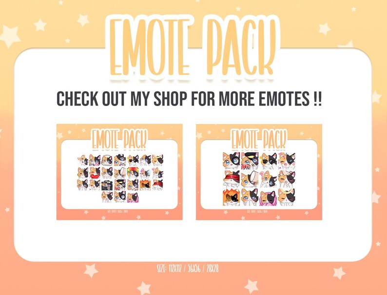Cute Calico Cat Emote Set 1, Chibi Cat Twitch Emotes, Cute and Kawaii ...