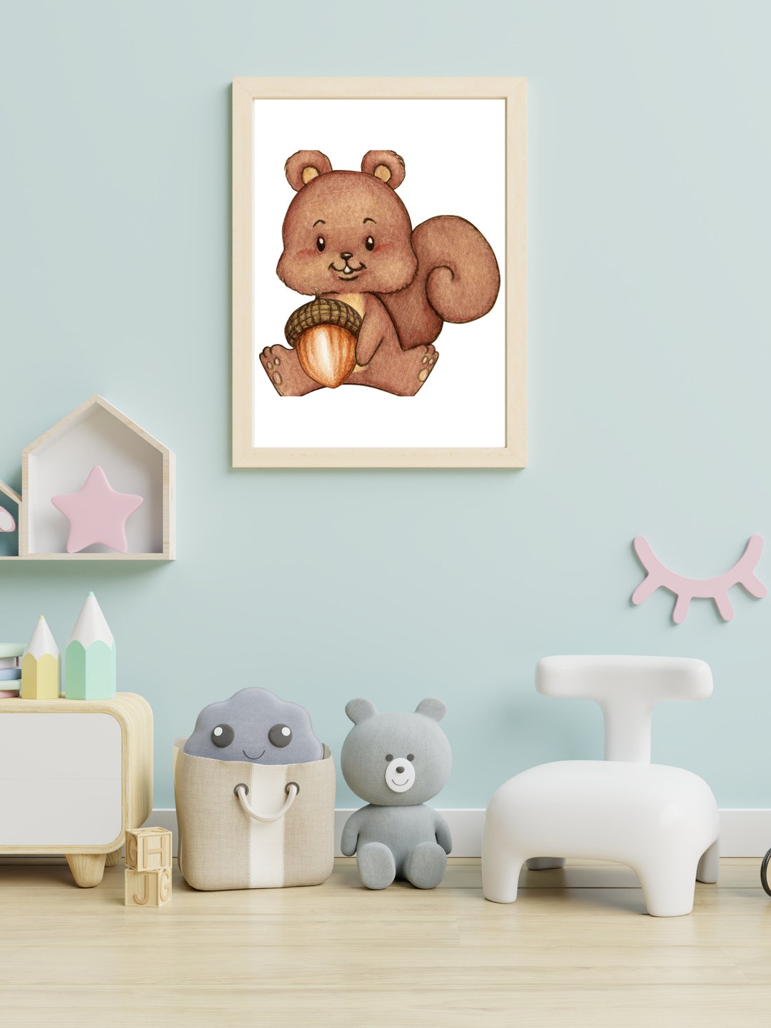 Bundle of 9, Cute Animals Printable, Cute Animals, Kids Room Decor ...