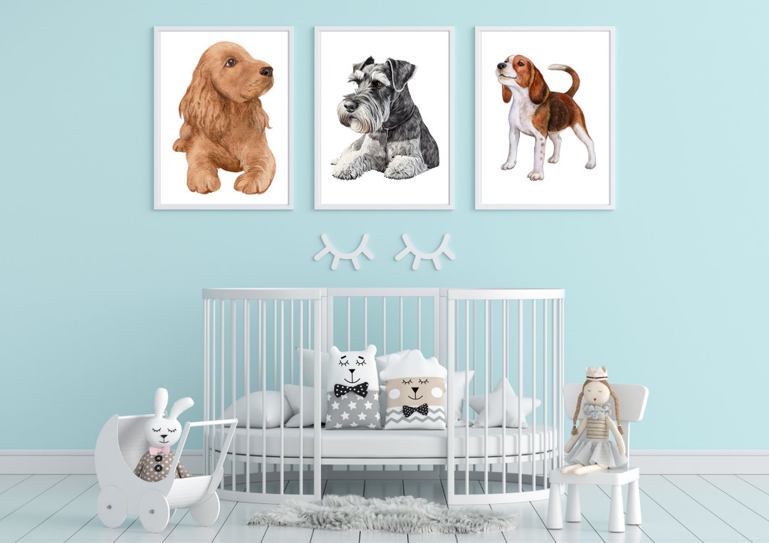 Bundle of 6, Cute Dogs Printable, Cute Dogs, Kids Room Decor, Nursery ...