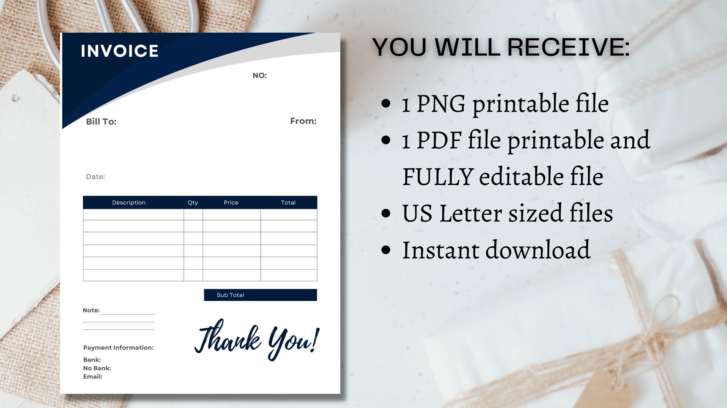 Invoice Template PDF, Invoice Template Word, Business Invoice, Invoice ...
