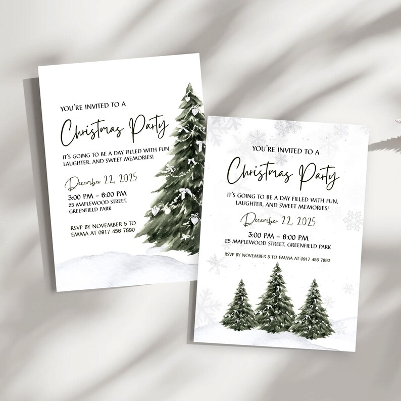 Editable Christmas Party Invitation, Printable Christmas Invitation ...