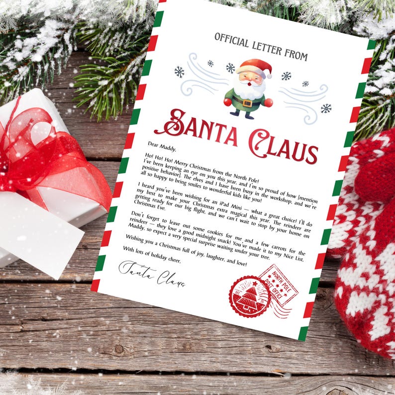 Editable Letter From Santa, Personalised Santa Claus Letter, Printable ...