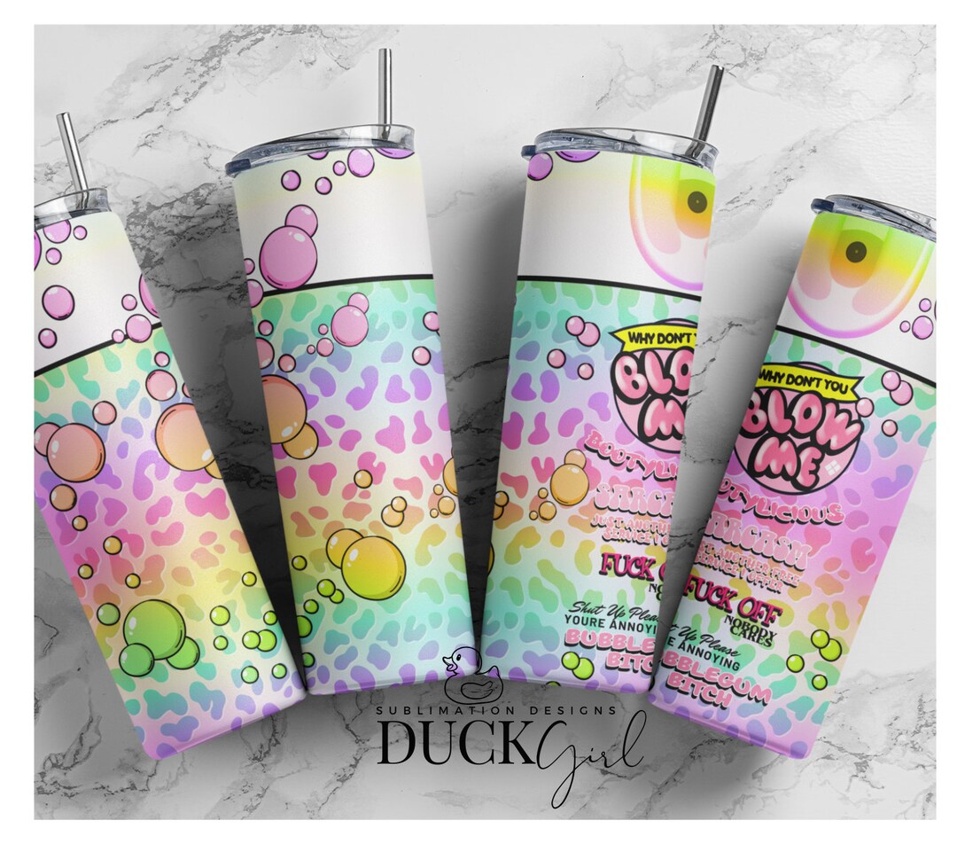 Rainbow Blow Me Tumbler | Bubblelicious | Spray Can | Bubbles | Funny ...