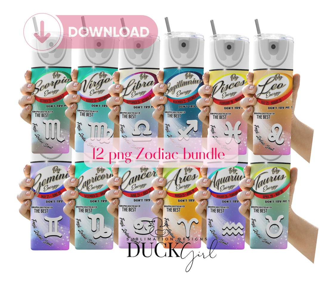 Bundle Big Zodiac Tumbler Spray | Custom Zodiac Spray | Funny Tumbler ...