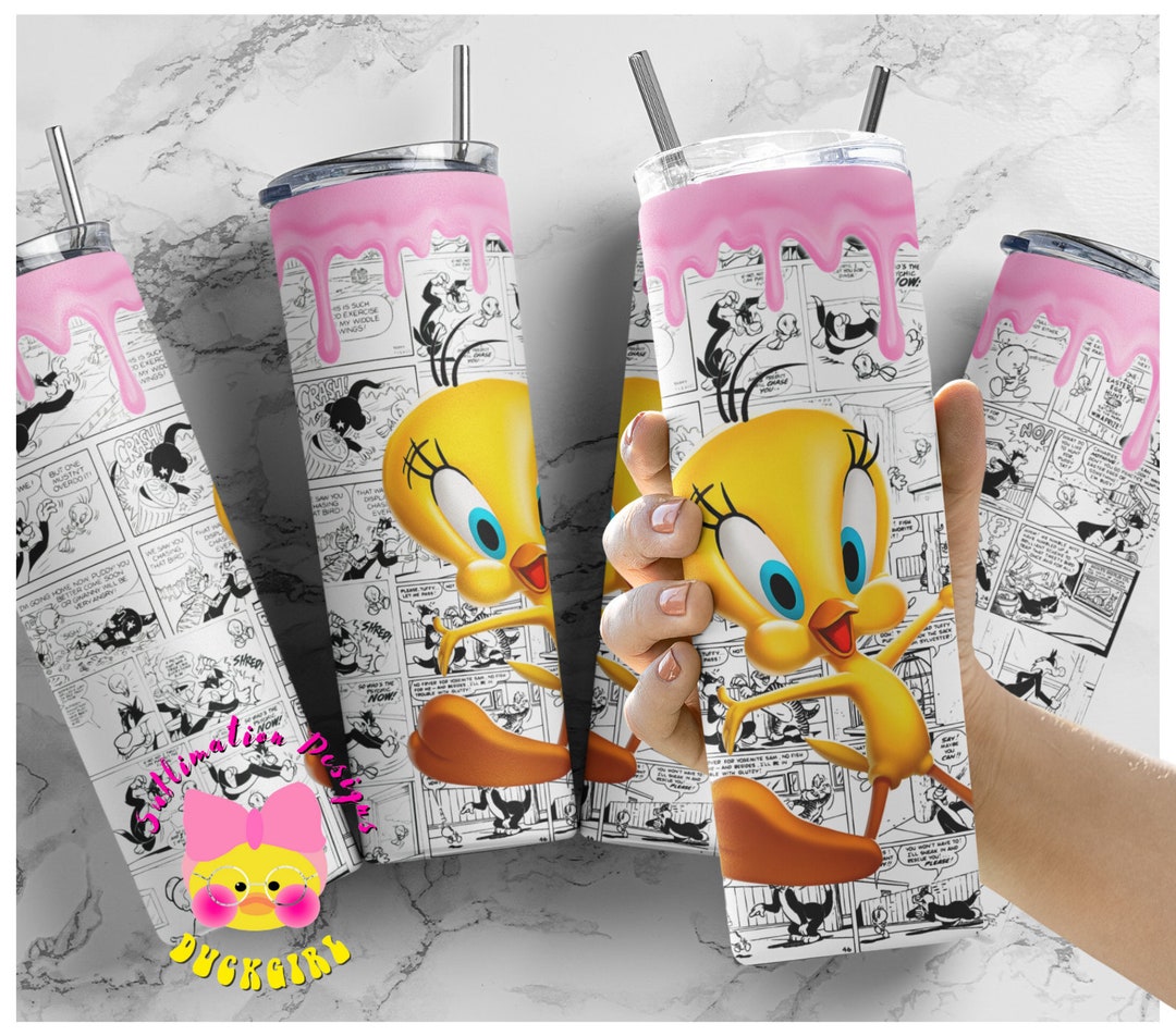 Personaje de dibujos animados Tweety Tumbler 20 oz Skinny / - Etsy México