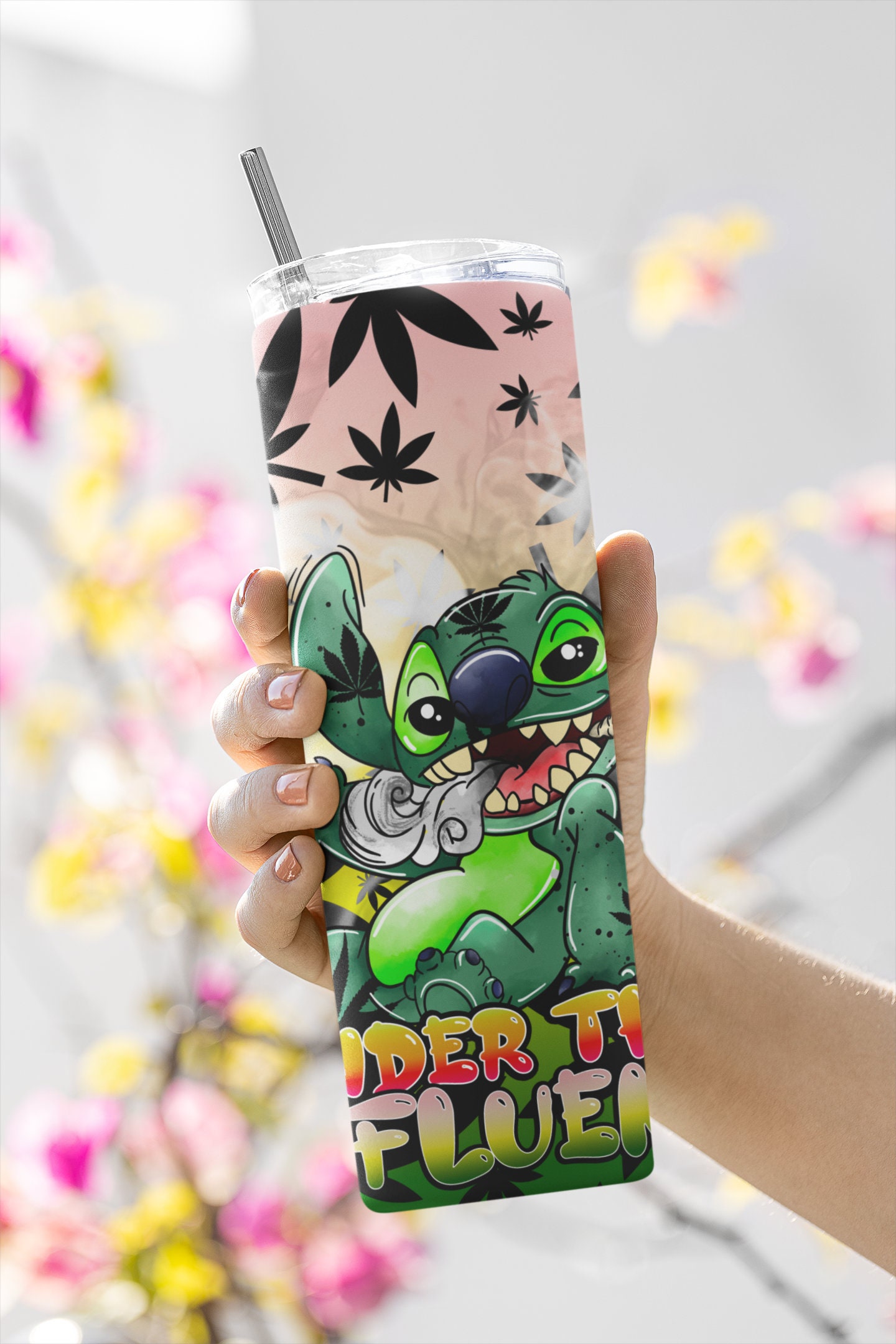 Under the Influence Tumbler 20 Oz Skinny | Stitch Cannabis Marijuna ...
