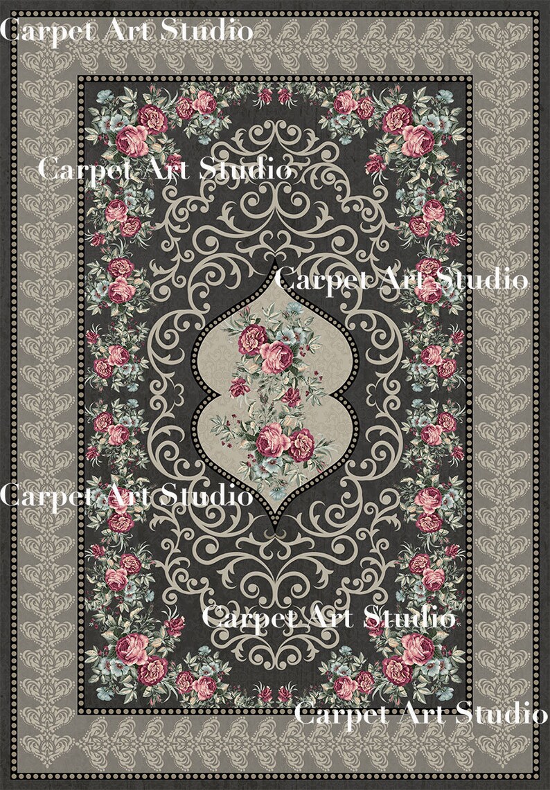 Rose Rug / Instant Download / Ready for Print / Digital Paper / Rug ...