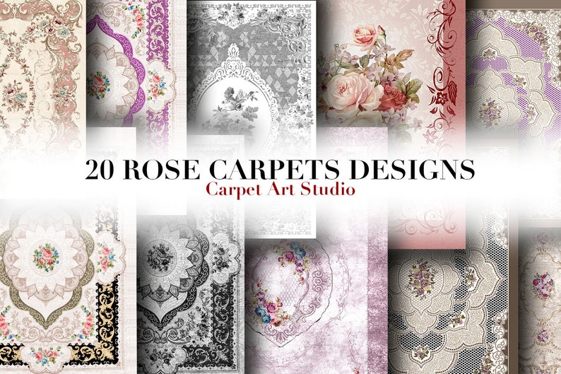 Rose Rug / Instant Download / Ready for Print / Digital Paper / Rug ...