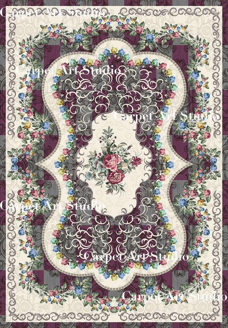 Rose Rug / Instant Download / Ready for Print / Digital Paper / Rug ...