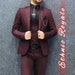 FINEST PLUM SUIT Men, Men Suit 3 Piece, Men Dinner Suit Plum, Groom ...