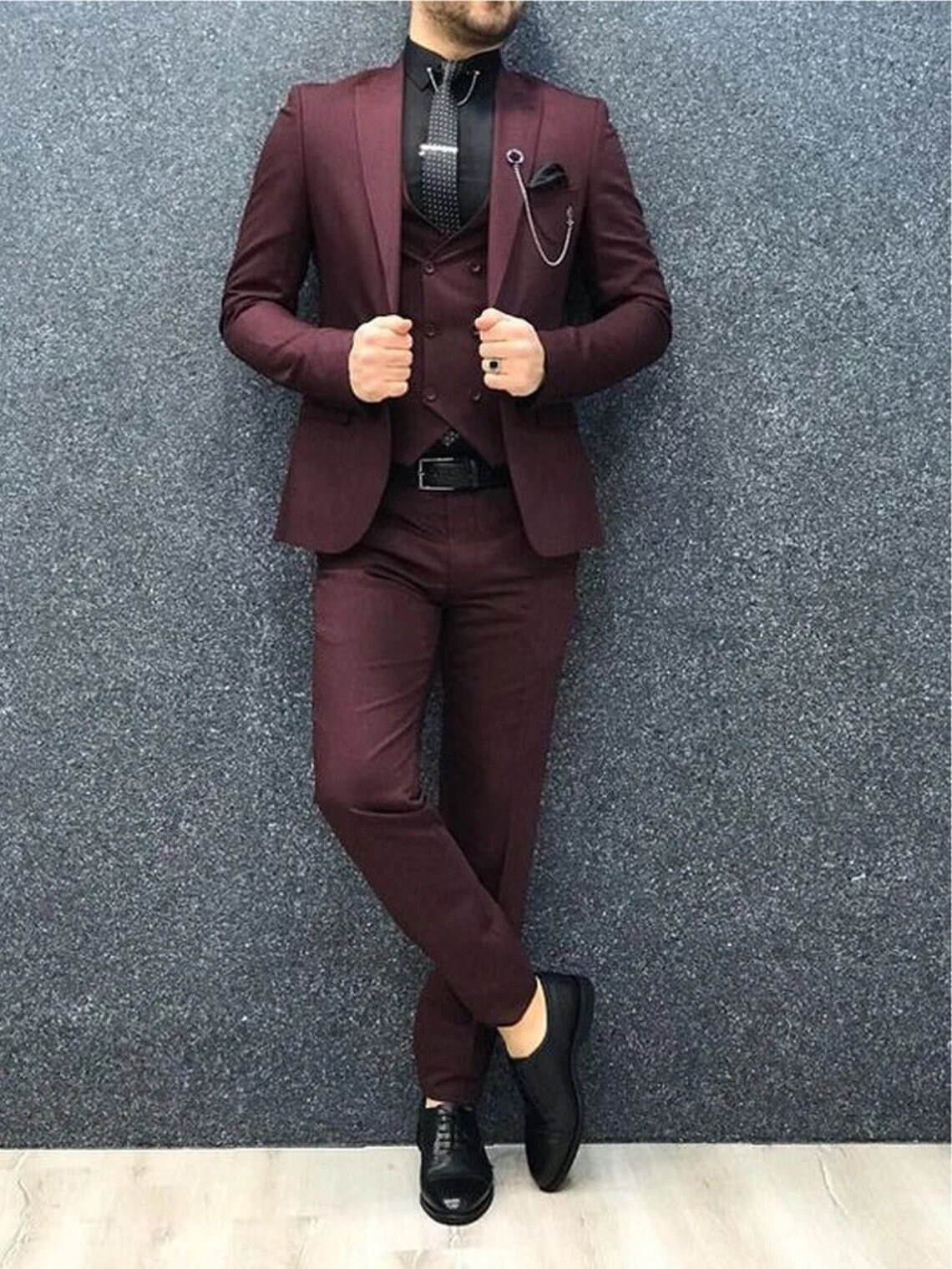FINEST PLUM SUIT Men, Men Suit 3 Piece, Men Dinner Suit Plum, Groom ...