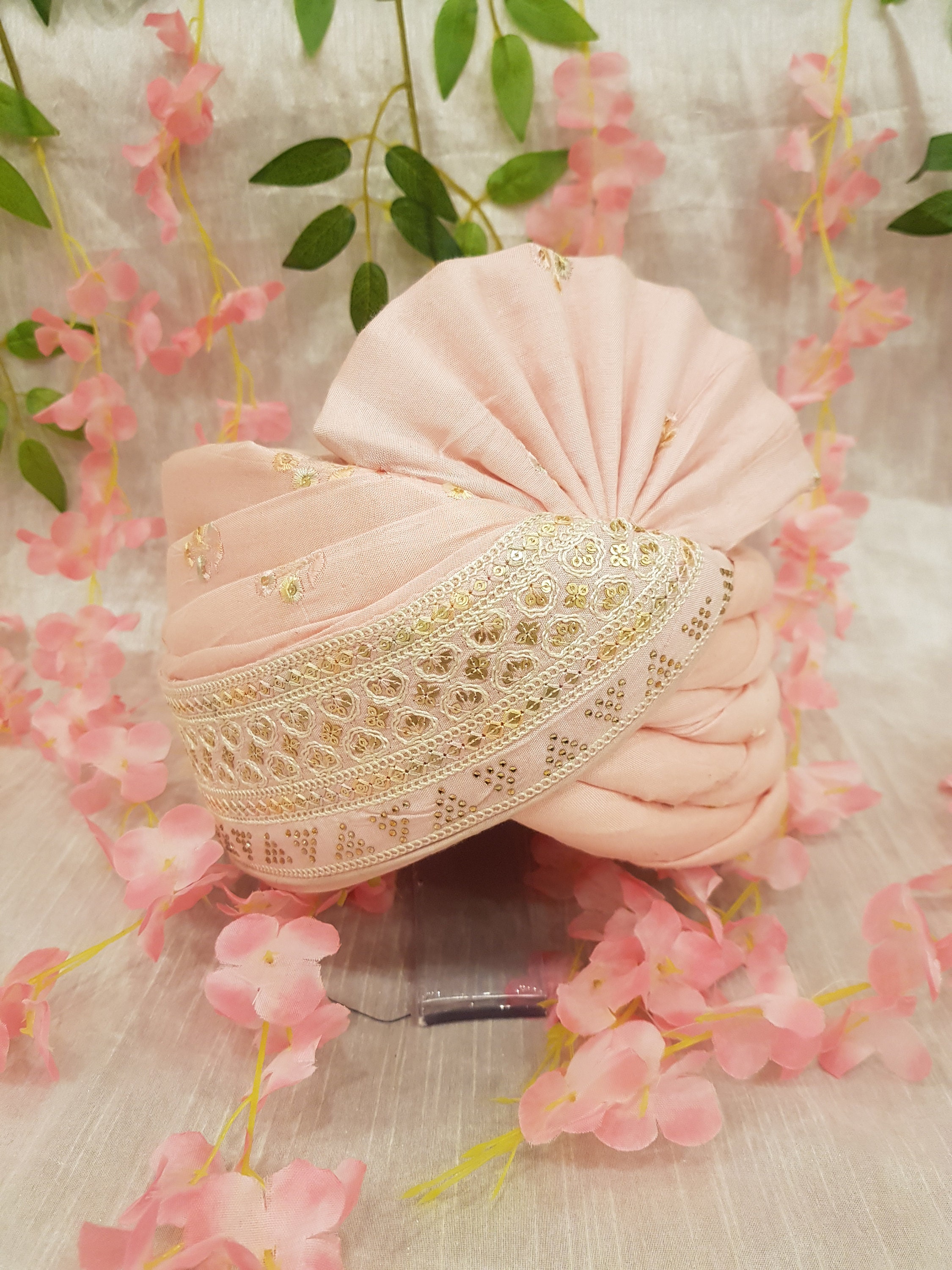 PINK TURBAN GROOM, Baby Pink Safa, Men Pink Turban, Indian Groom Turban ...