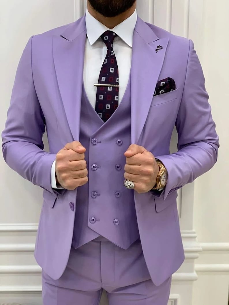 FINEST LAVENDER SUIT Men, Men Suit 3 Piece, Men Dinner Suit Lavender ...