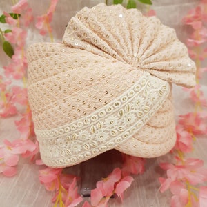 PINK TURBAN GROOM, Baby Pink Safa, Men Pink Turban, Indian Groom Turban ...
