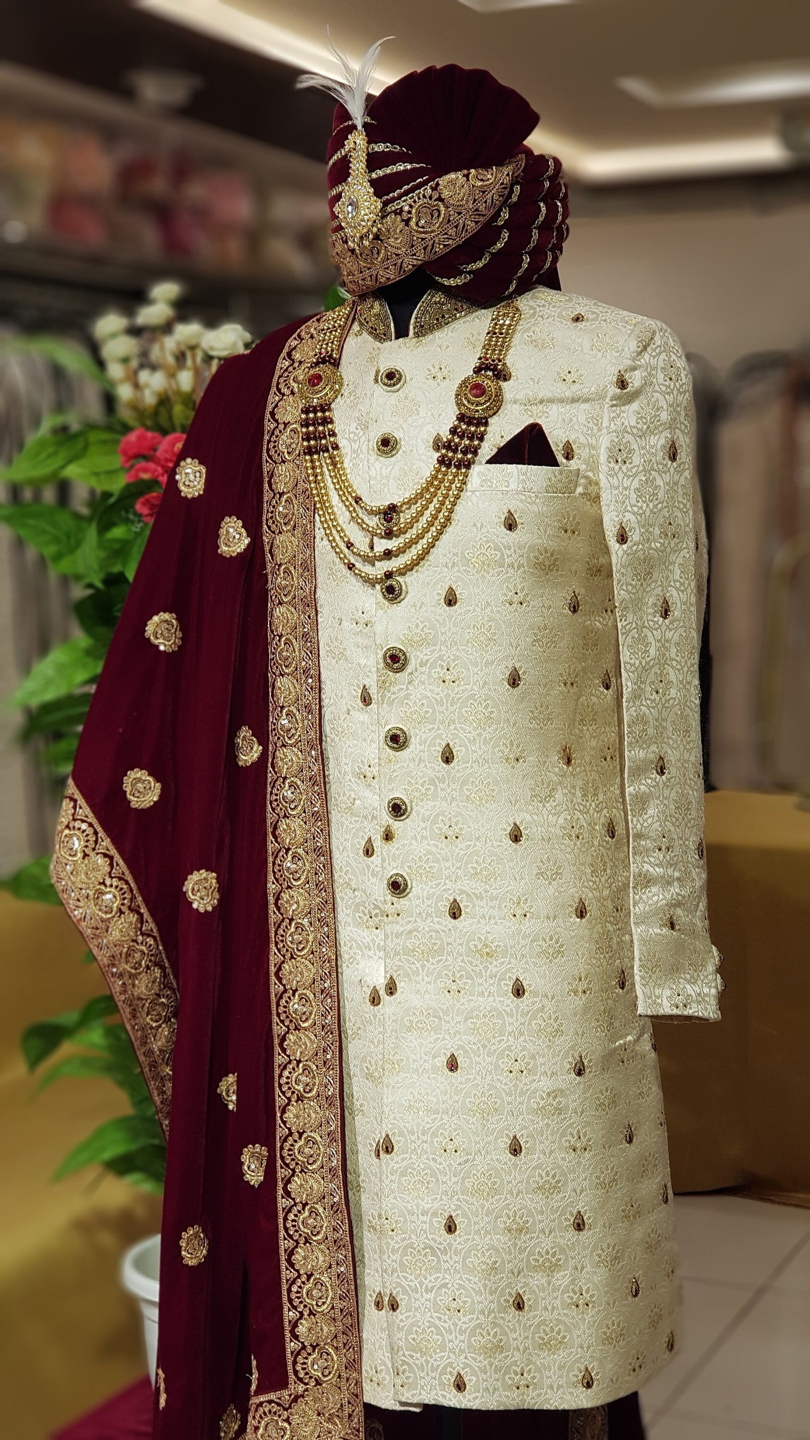 CLASSIC CREAM GROOM Outfit, Men Engagement Dress, Groom Reception Dress ...